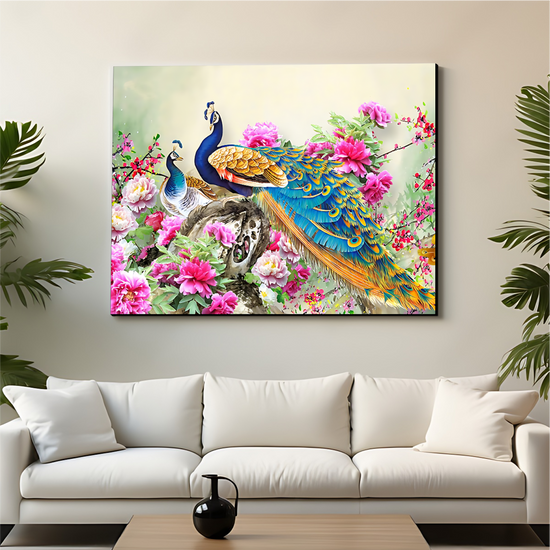 Peacock Good Luck Wall Art Luxury Painting – Chalk My Theme